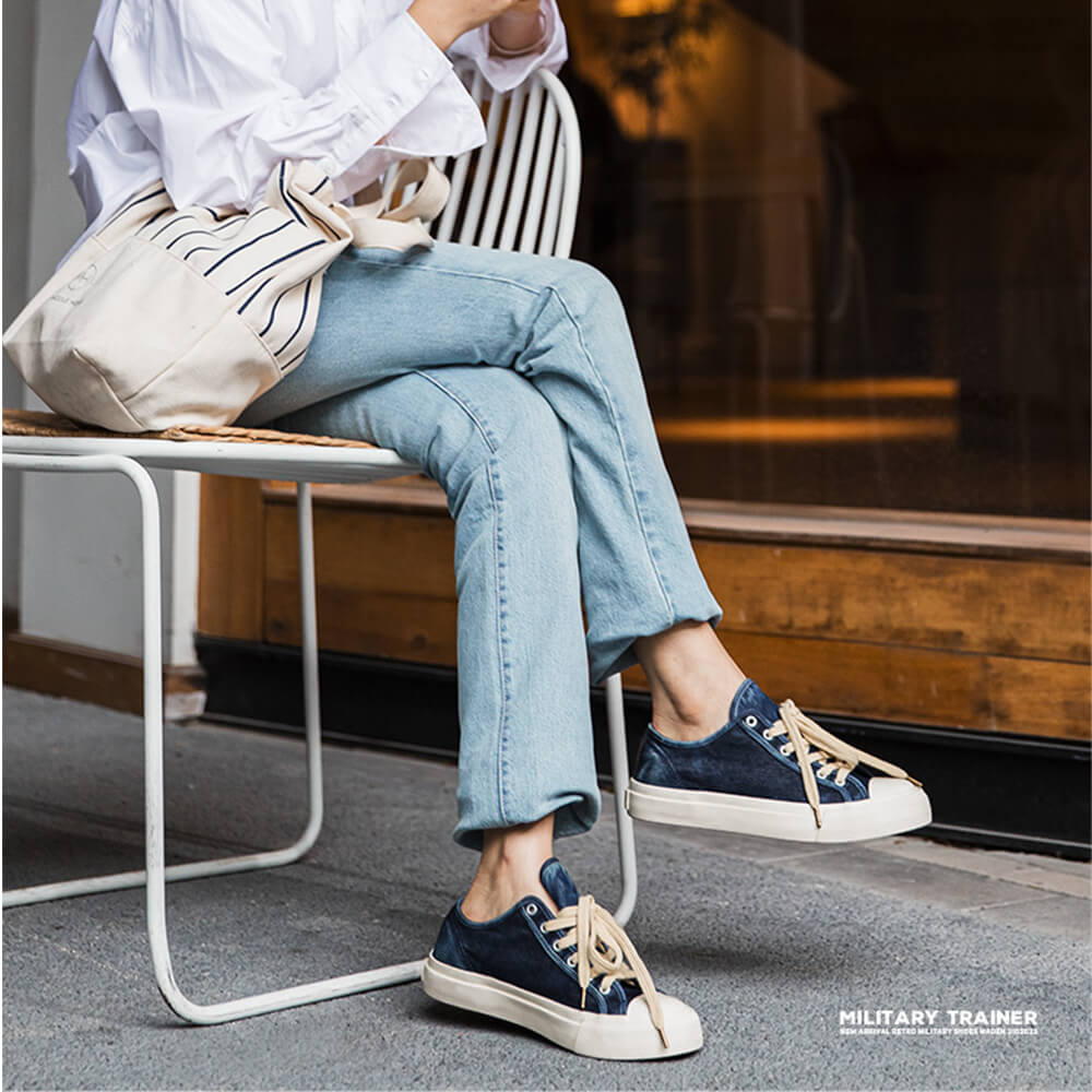 Womens blue canvas sneakers store